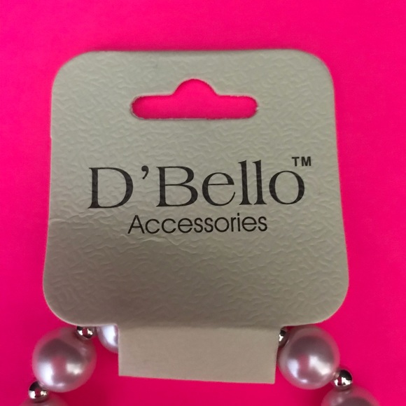 D’Bello | Jewelry | Pink Bead Stretch Bracelet With Hand Charm | Poshmark